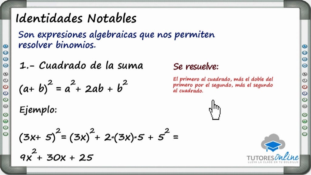 Identidades Notables - Clases de matemáticas - Tus Matemáticas Online