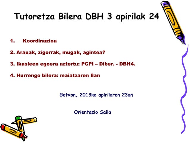 Tutoretza dbh3 13 04-24 | PPT