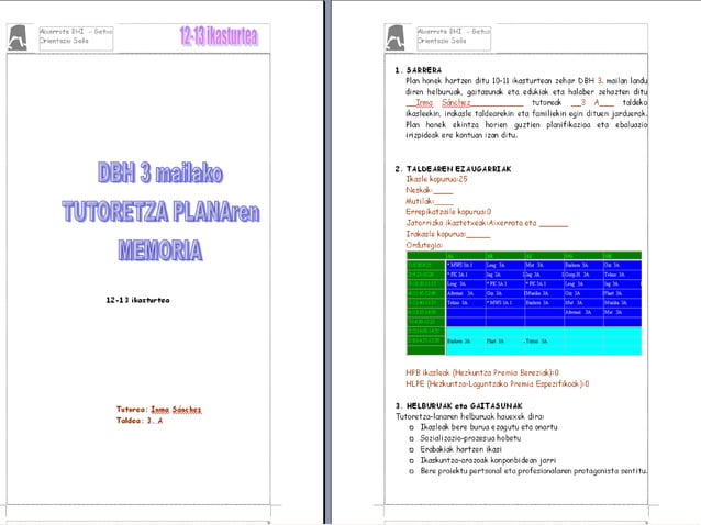 Tutoretza dbh3 13 05-22 | PPT