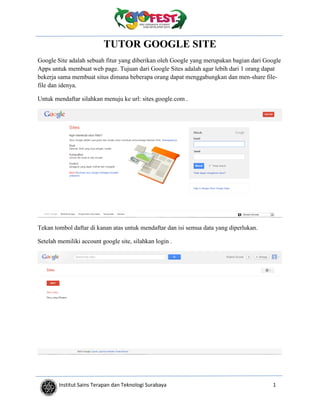 Tutor google site | PDF