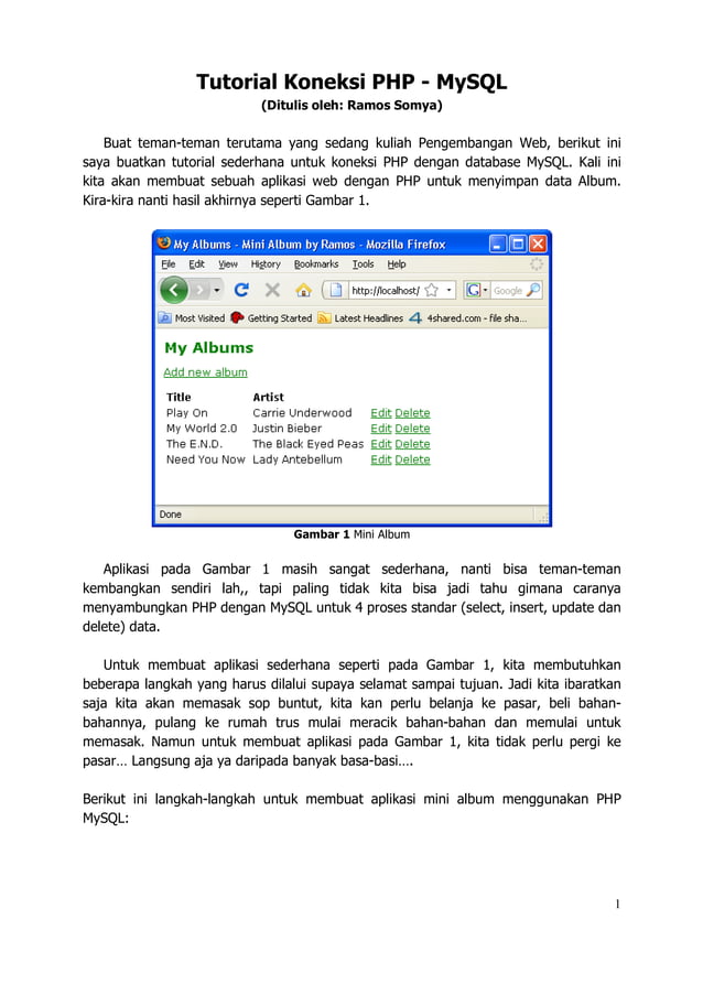 Tutoria contohl-koneksi-php-mysql | PDF