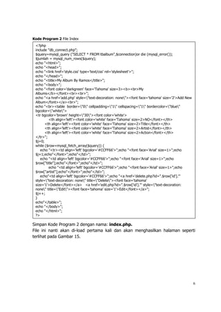 Tutoria contohl-koneksi-php-mysql | PDF