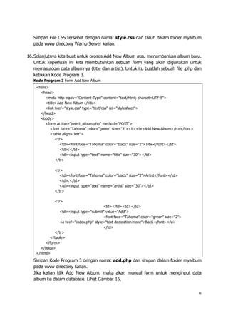 Tutoria contohl-koneksi-php-mysql | PDF