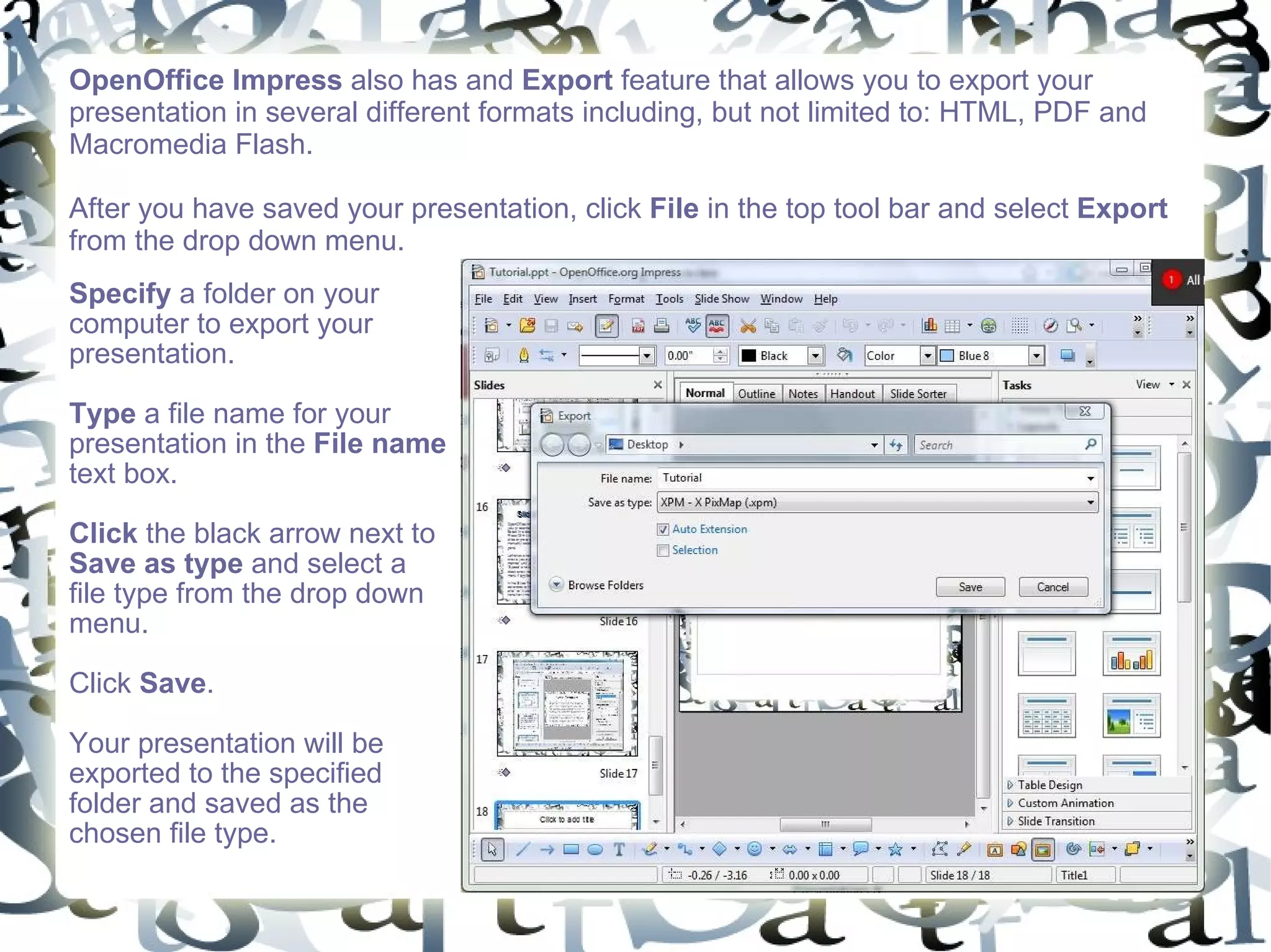 How To Use OpenOffice Impress | PPT