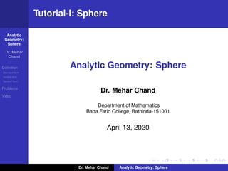 Tutorial 1: The sphere | PDF