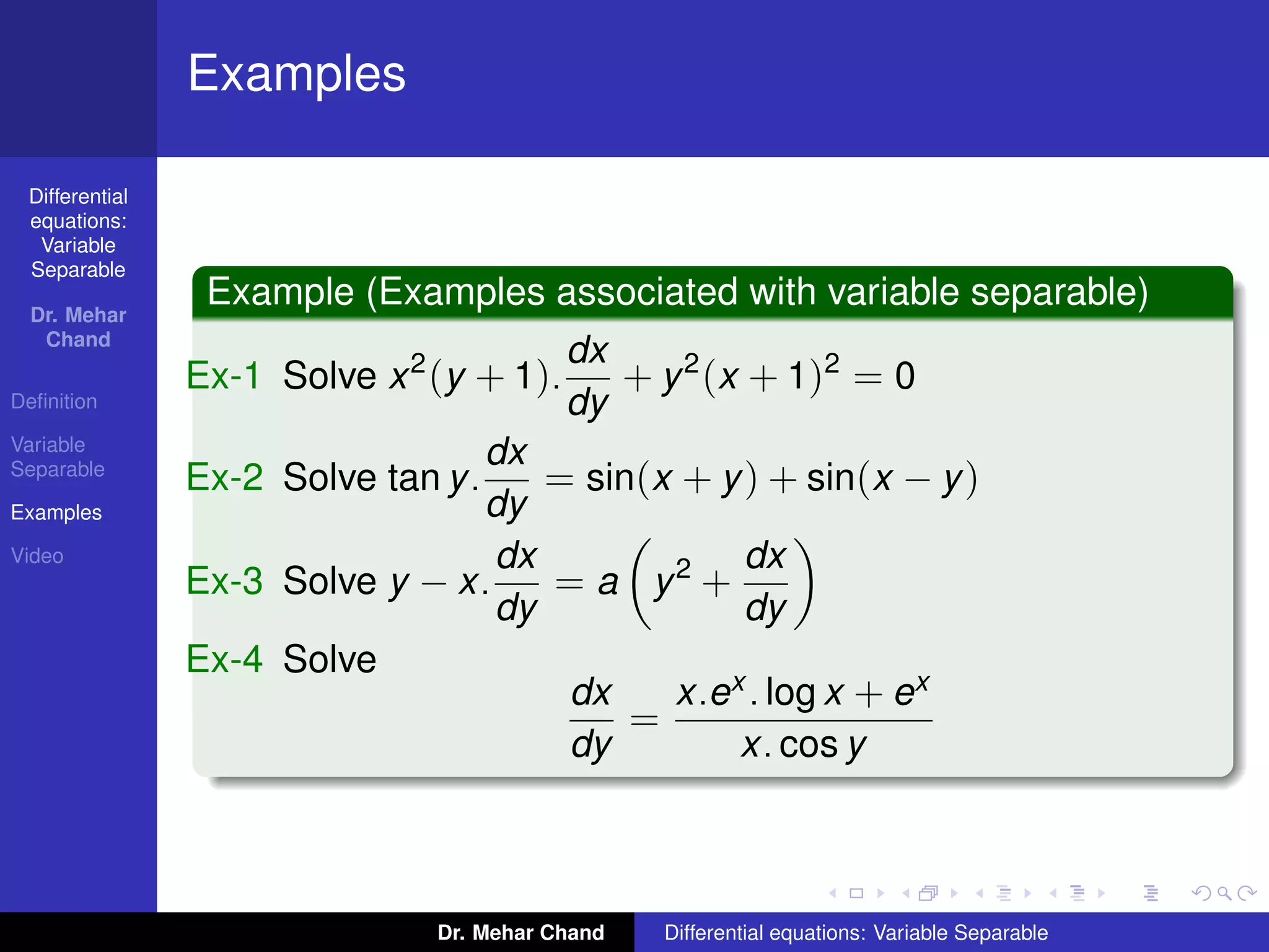 Tutorial 1 Differential Equations Variable Separable Pdf