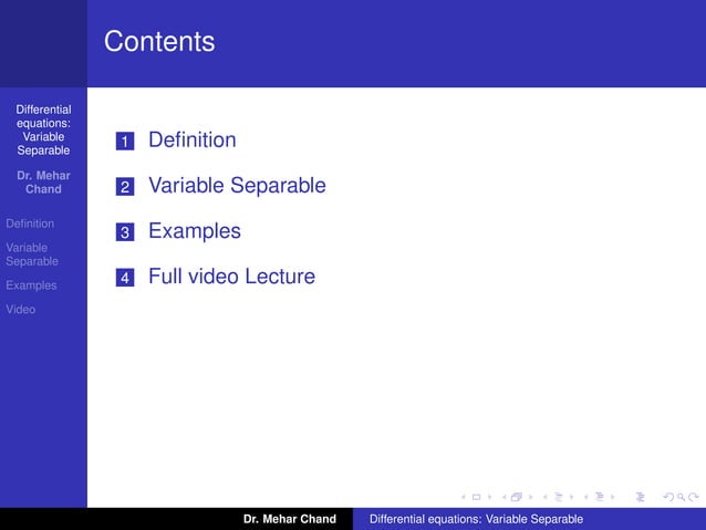 Tutorial 1 Differential Equations Variable Separable Pdf