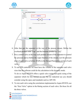 Tutorial on Aspen Hysys Dynamics - Separator level controller | PDF