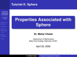 Tutorial 10 Properties Associated with Sphere | PDF