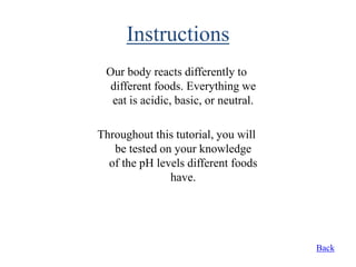 Acid-Base Food Tutorial | PPTX