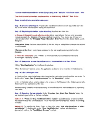 RFT Tutorial 11 How To Data Drive A Test Script Using Ibm – Rational ...