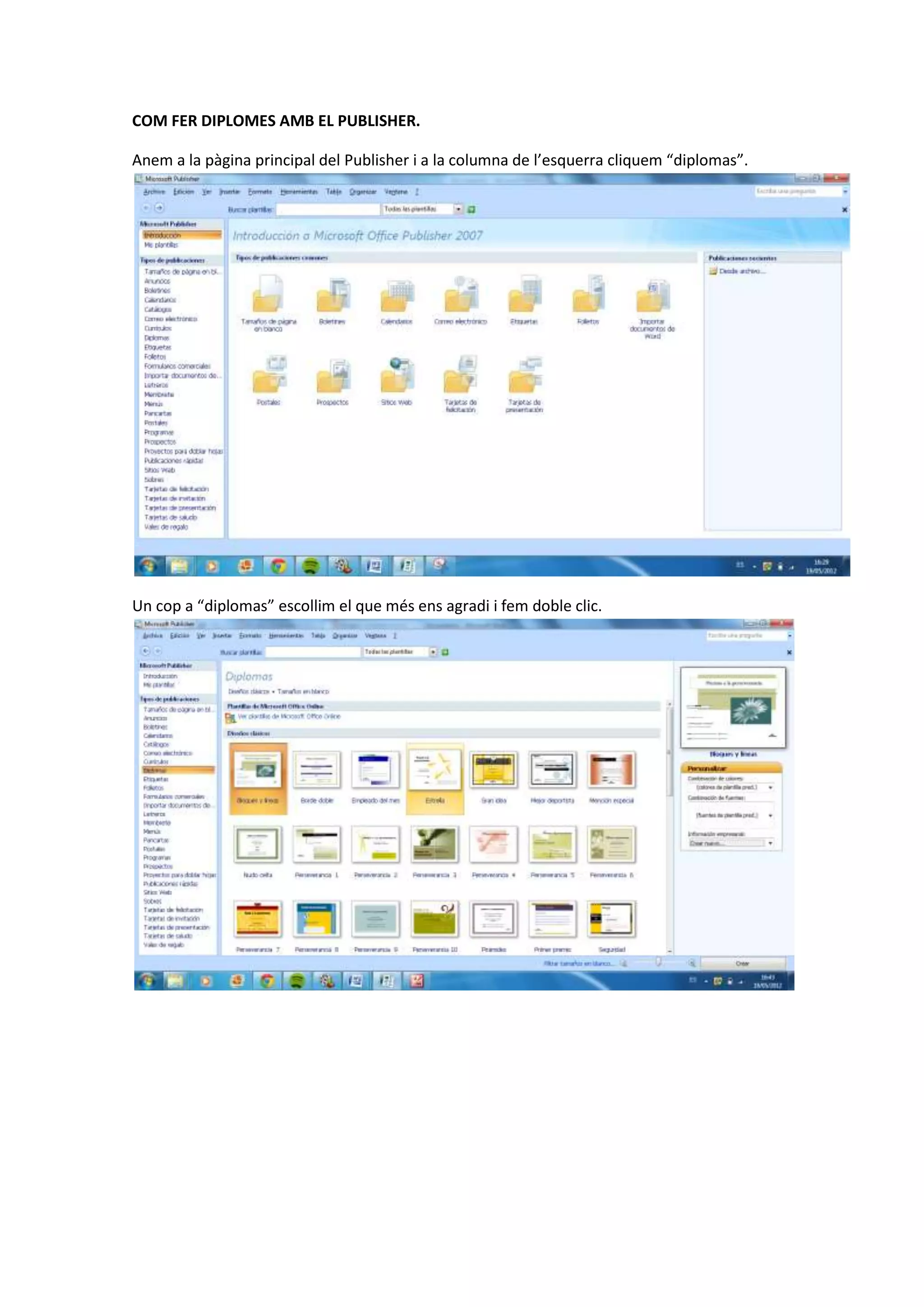 Tutorial funcions Publisher | DOCX