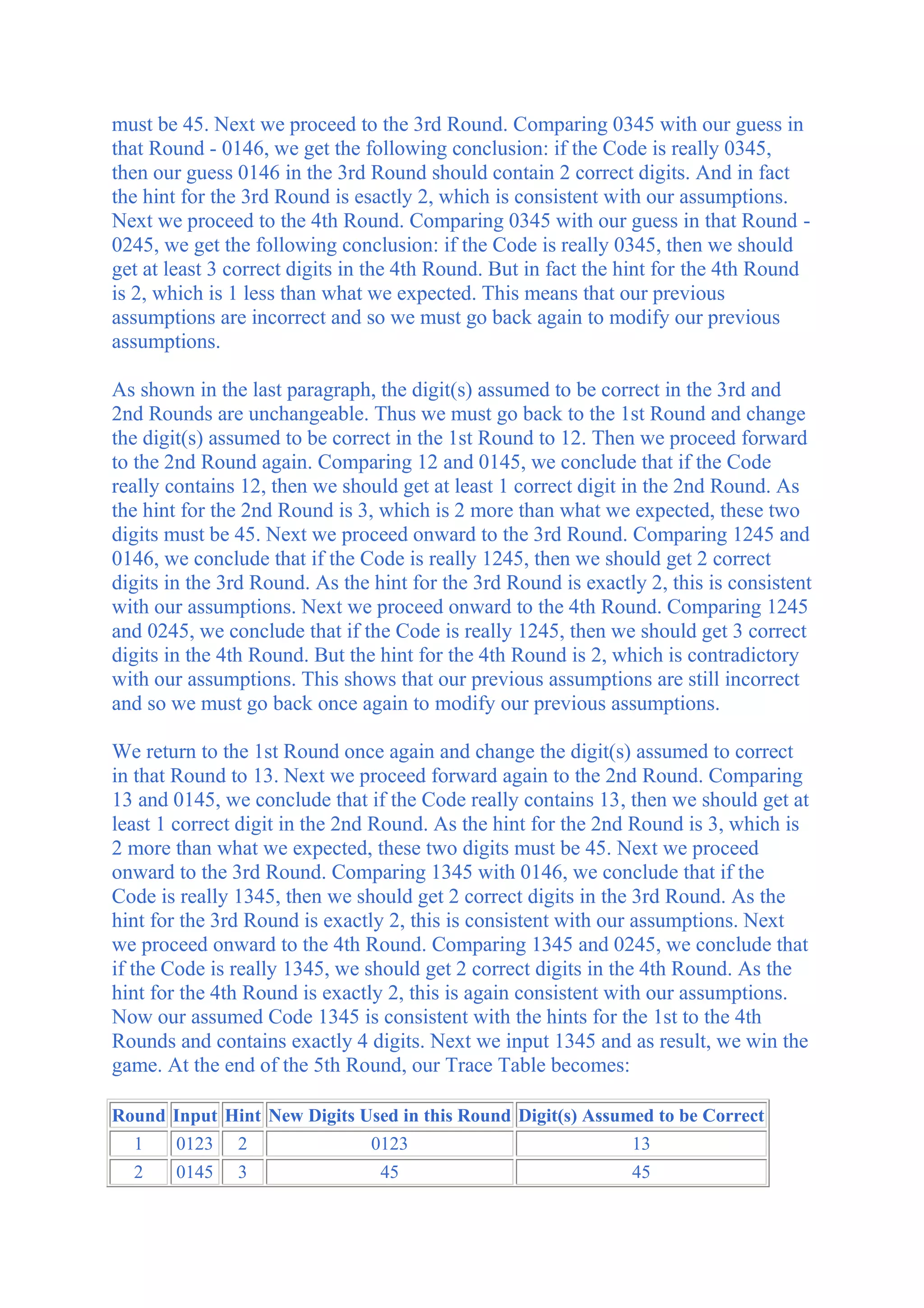 TUTORIAL ON MASTERMIND CODEBREAKING STRATEGY | DOCX