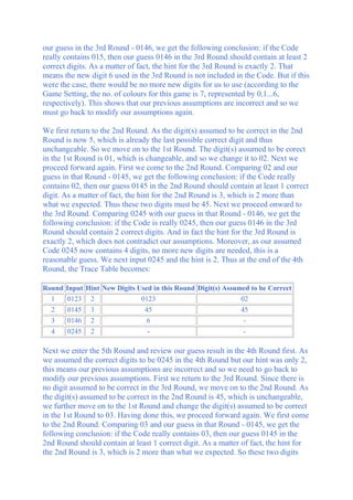 TUTORIAL ON MASTERMIND CODEBREAKING STRATEGY | DOCX