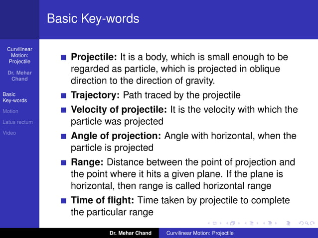 Tutorial 2 Curvilinear Motion Projectiles Ppt 4669