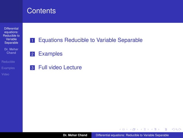 Tutorial 2: Differential equations: Reducible to Variable Separable | PDF