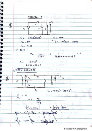 Basic Electronics Tutorial 3 Solution | PDF