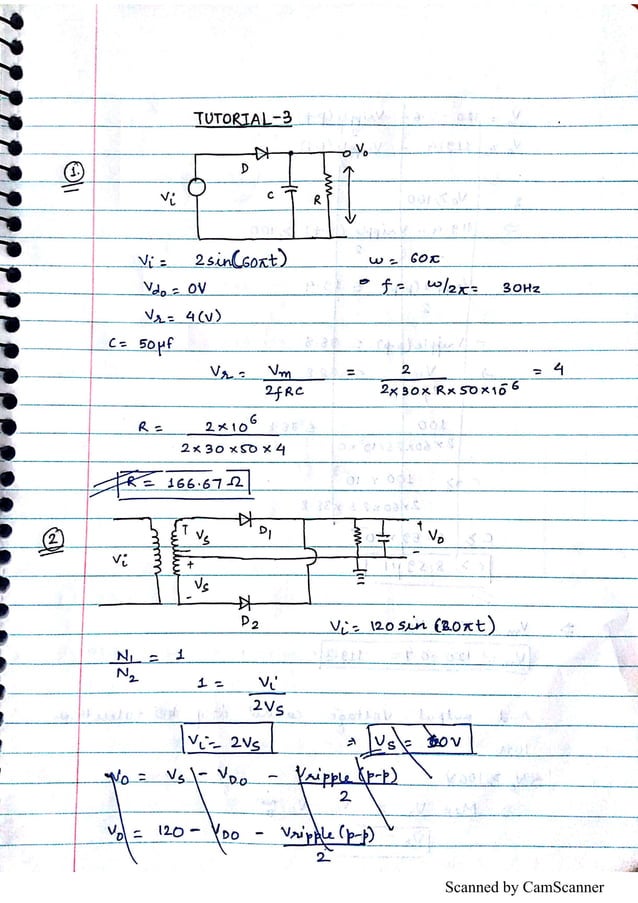 Basic Electronics Tutorial 3 Solution | PDF