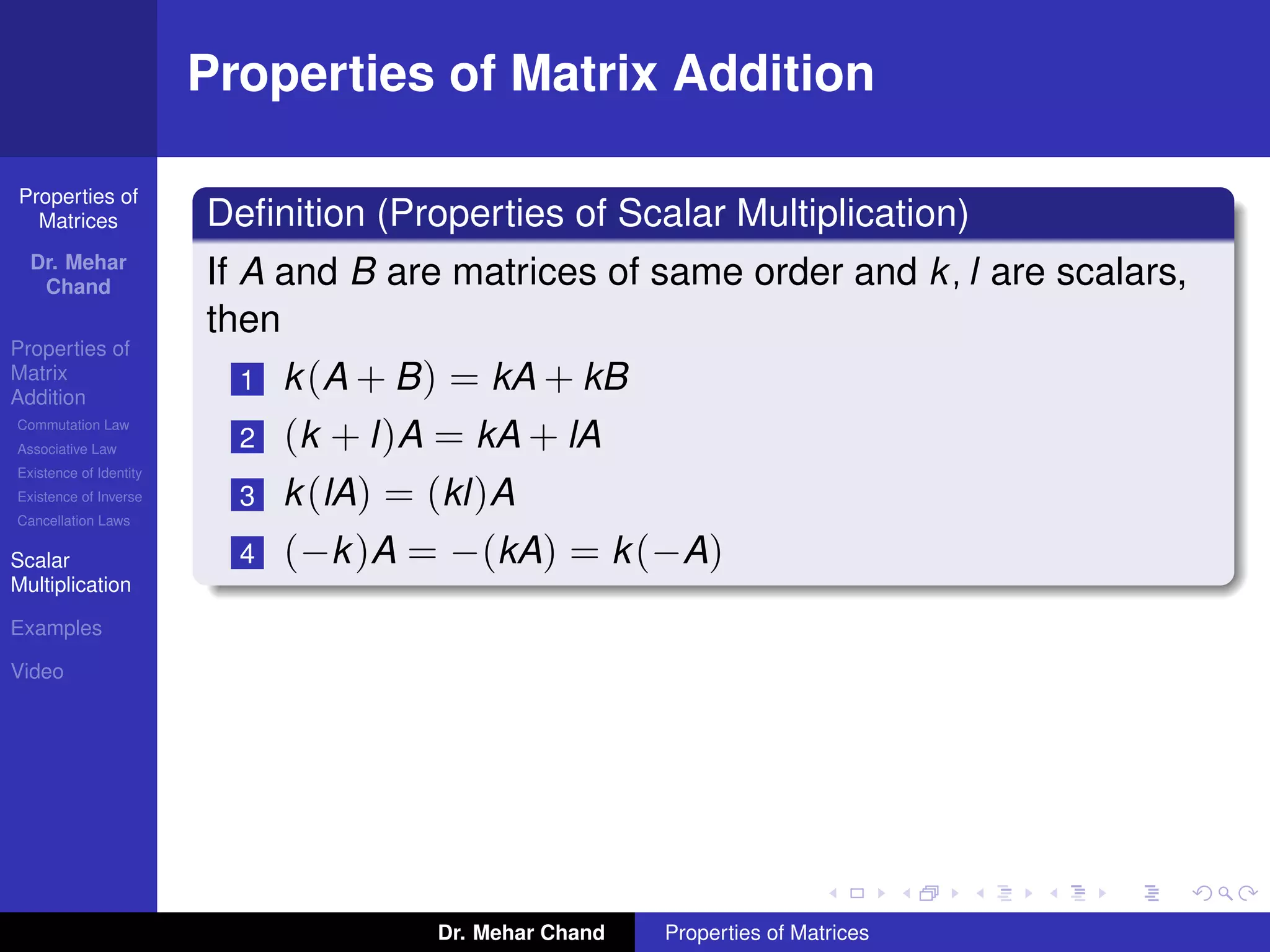 Tutorial 4 : Properties of Matrices Addition | PDF