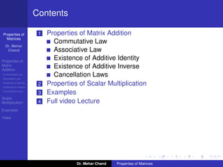 Tutorial 4 : Properties of Matrices Addition | PDF