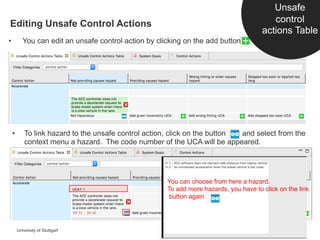 Tutorial 4 how to edit the unsafe control actions of stpa project in xstampp | PPT