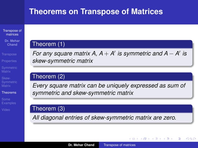 Tutorial 7 Transpose Of Matrices And Its Properties Pdf
