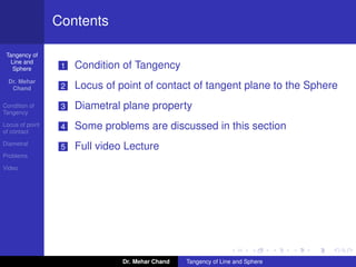 Tutorial 9 Tangency of Line and Sphere | PDF