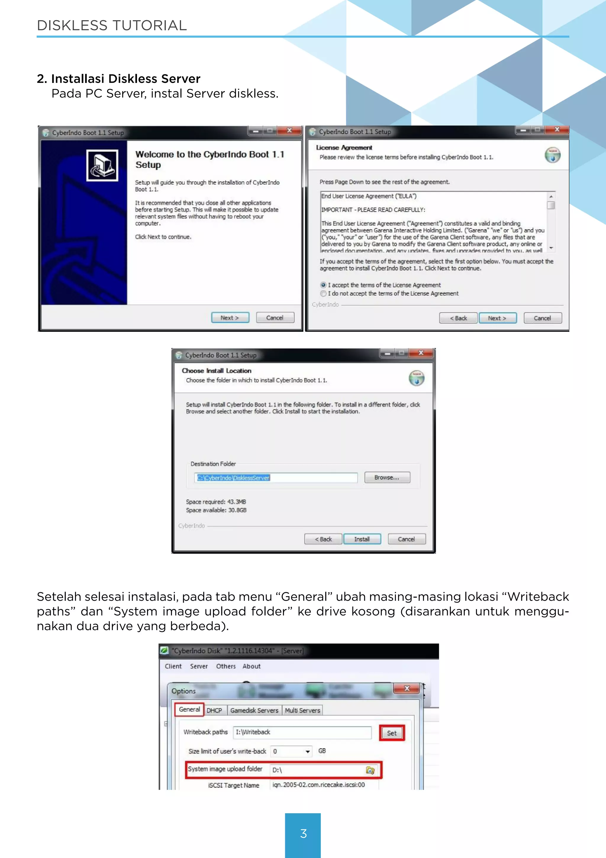 Tutorial cara-instalasi-cyber indo-diskless | PDF