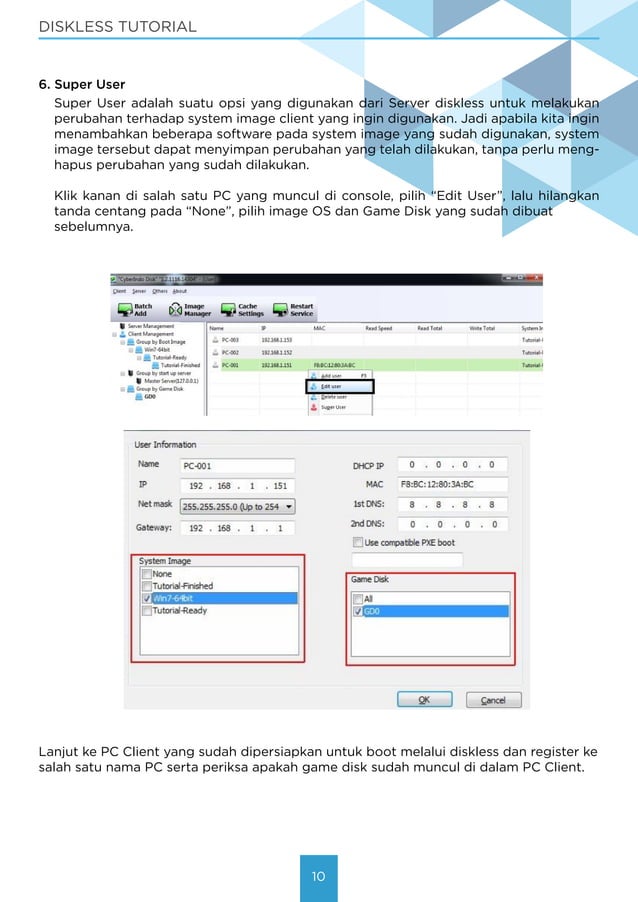 Tutorial cara-instalasi-cyber indo-diskless | PDF