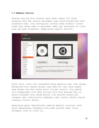 Tutorial Cara Instalasi Ubuntu Linux Lengkap | PDF