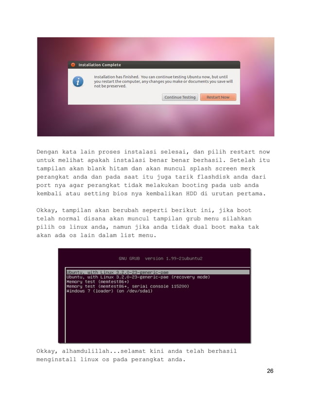 Tutorial Cara Instalasi Ubuntu Linux Lengkap | PDF