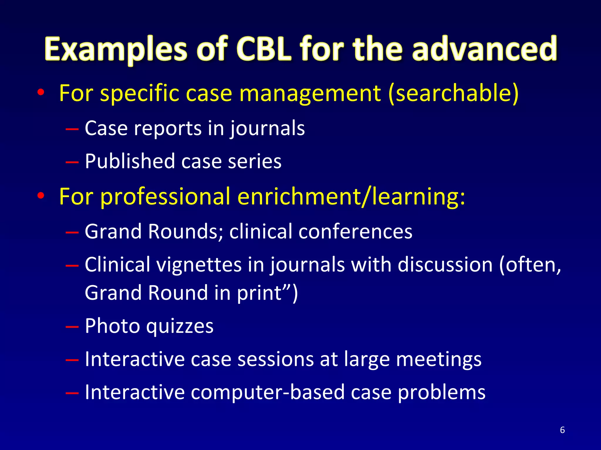 Tutorial: Case-based learning: Dr. Cary Engleberg | PPT