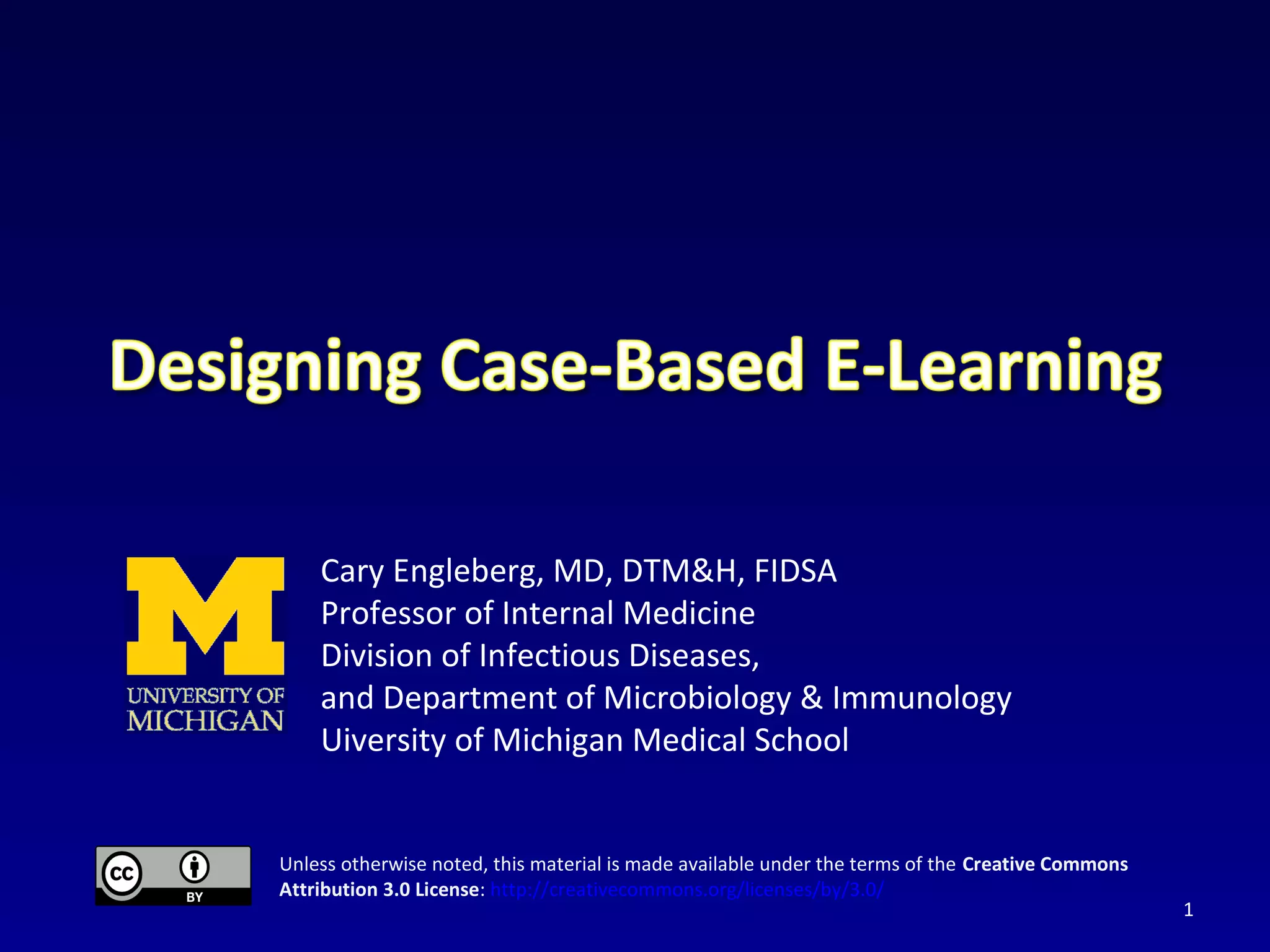Tutorial: Case-based learning: Dr. Cary Engleberg | PPT