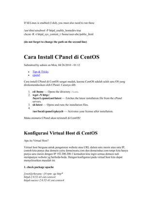 Tutorial CentOS 5 untuk Webhosting | PDF
