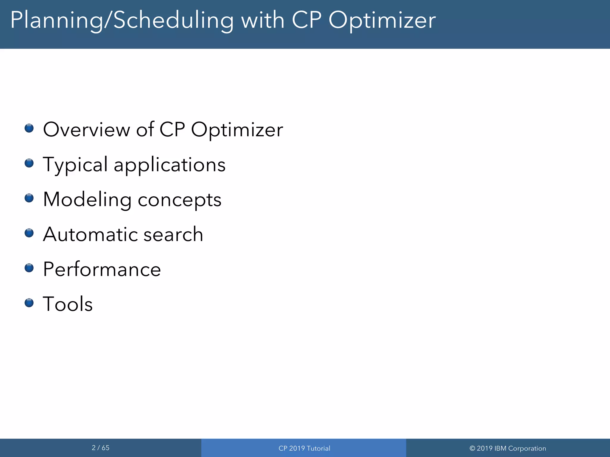 Planning/Scheduling with CP Optimizer | PPT