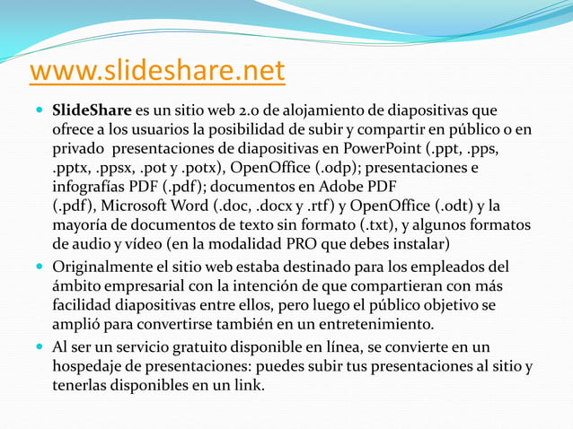 ¿que es slideshare? | PDF