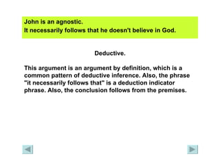 Tutorial deductive and inductive arguments | PPT