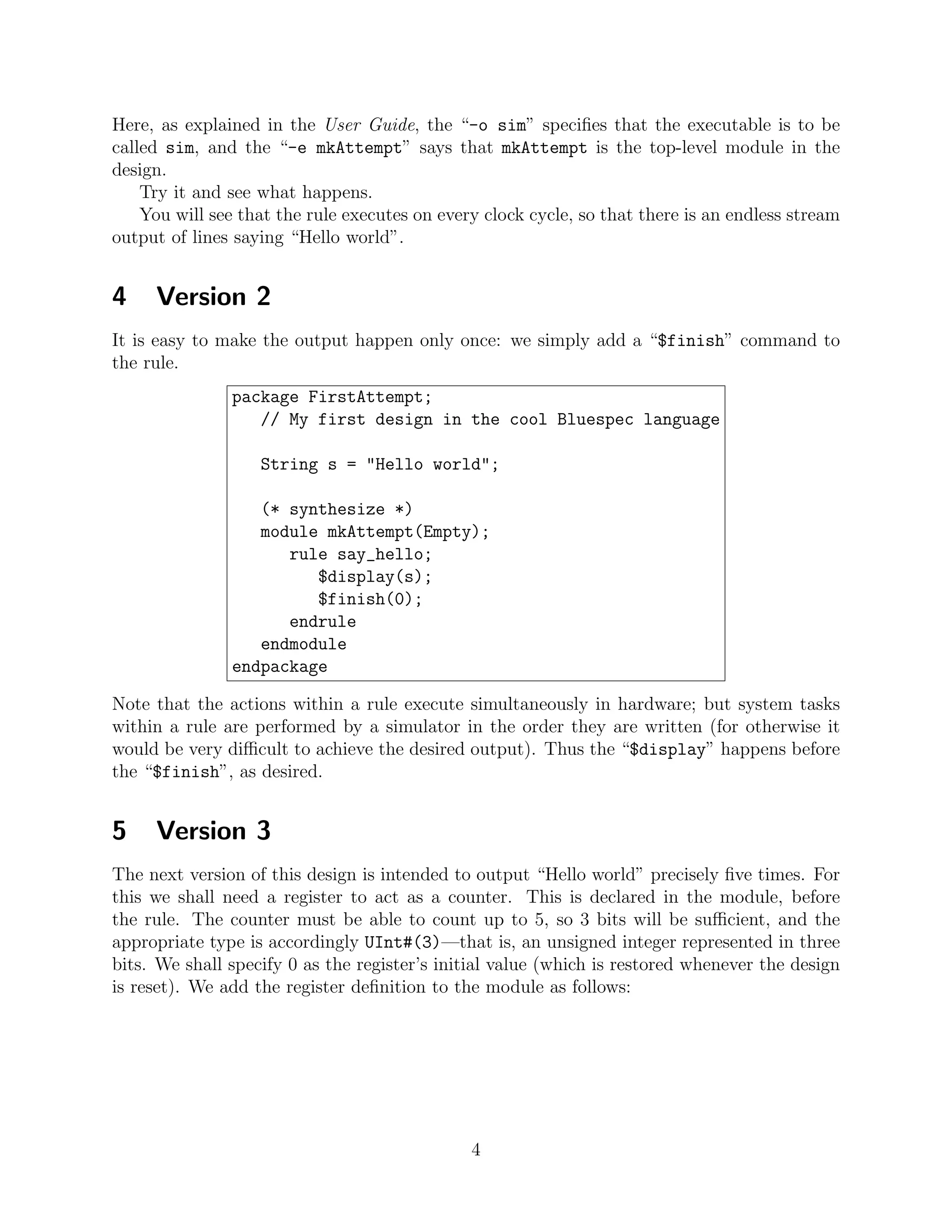 Bluespec Tutorial Helloworld | PDF