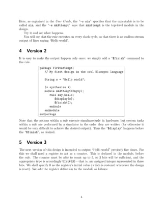 Bluespec Tutorial Helloworld | PDF