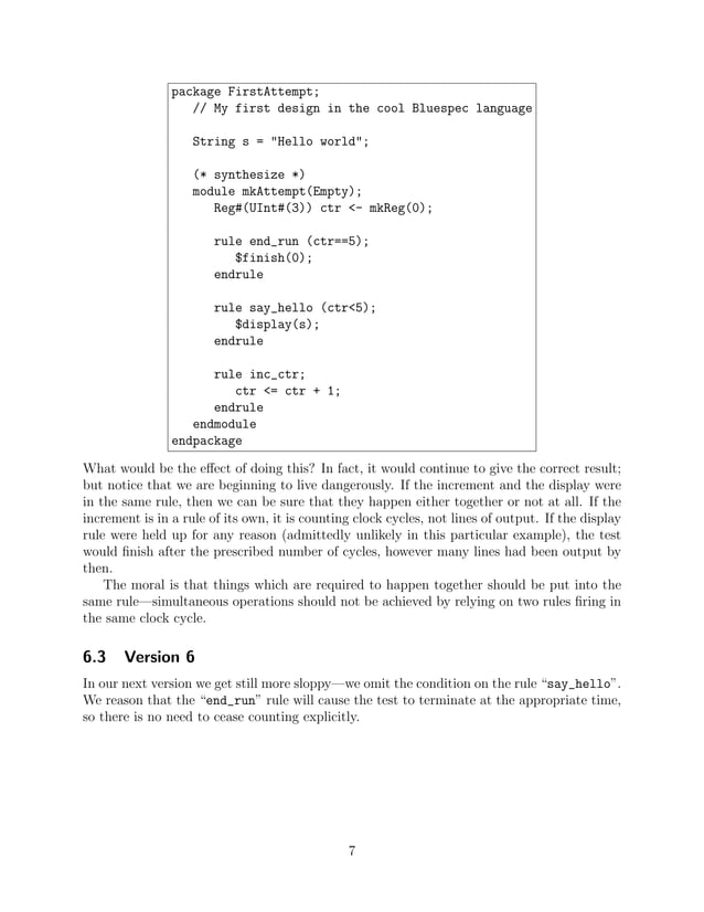 Bluespec Tutorial Helloworld | PDF