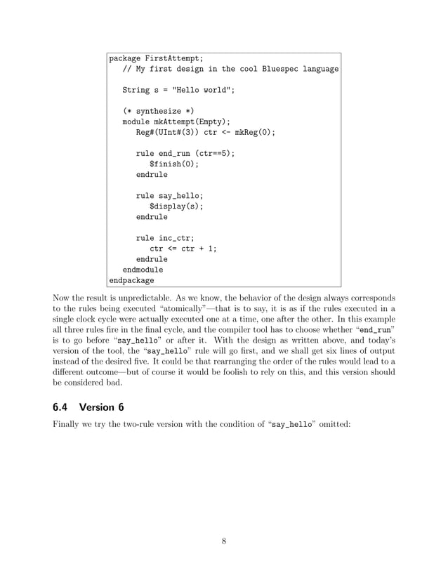 Bluespec Tutorial Helloworld | PDF