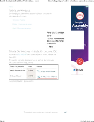 Tutorial instalación de java jdk en windows [ paso a paso ] | PDF