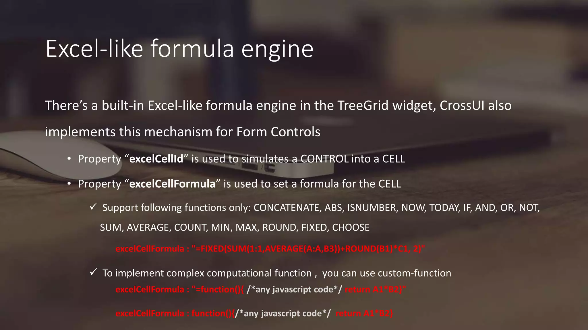CrossUI Tutorial - Intermediate - Fomula | PPT