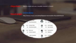 CrossUI Tutorial - intermediate - reusable module | PPTX