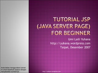 Tutorial Jsp (Java Server Page) Bagian 1 | PPT