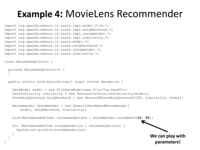 Tutorial Mahout - Recommendation | PPT