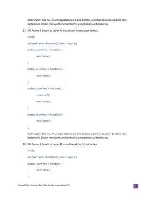 Tutorial membuat-kuis-flash | PDF