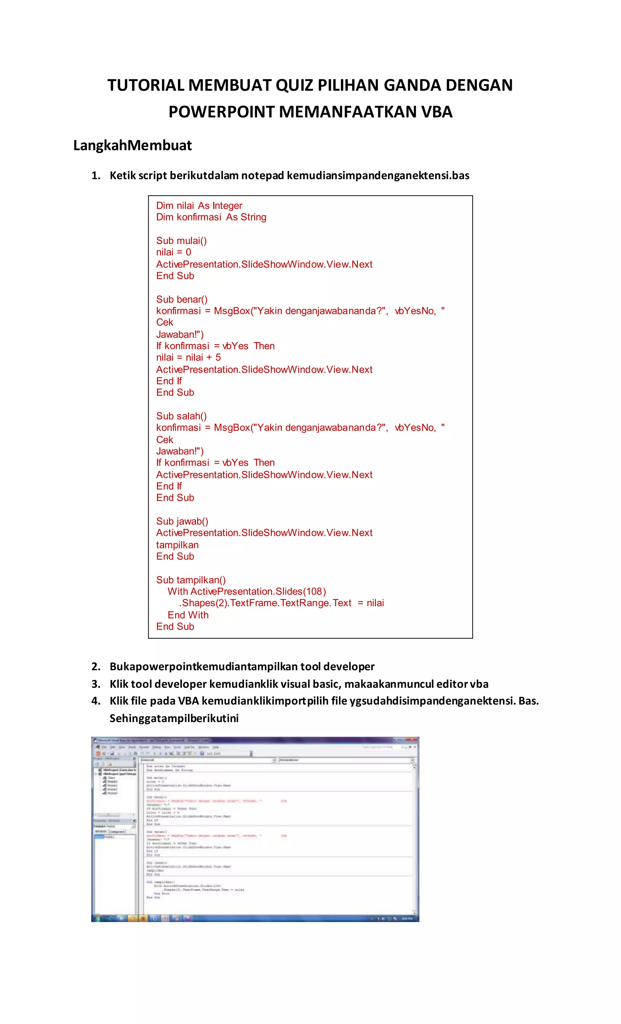Tutorial membuat-quiz1 | PDF