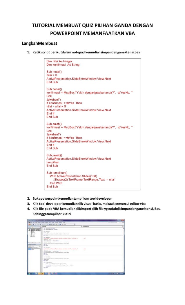 Tutorial membuat-quiz1 | PDF