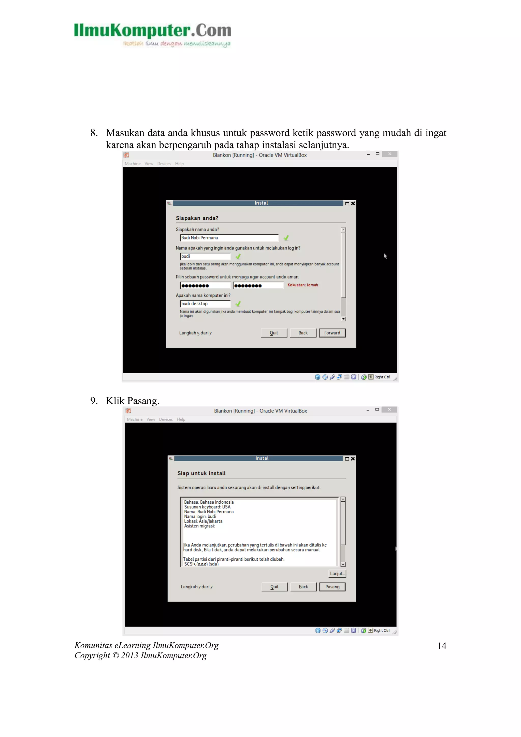 Tutorial menginstal-linux-blankon-di-virtualbox | PDF